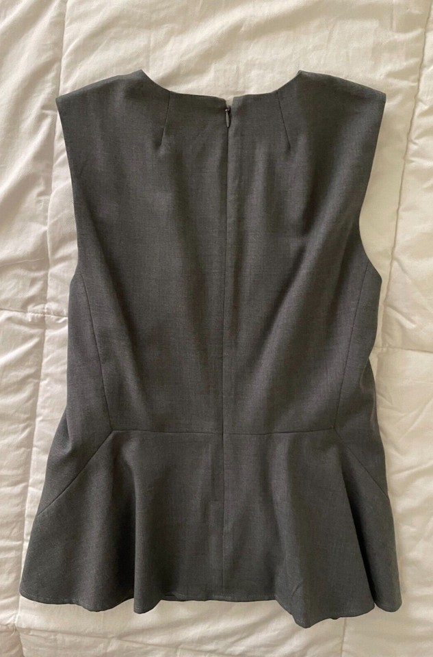 NWT J.CREW J CREW SUITING PEPLUM TANK TOP SHELL WOOL VEST M MEDIUM 10 GRAY LINED | eBay