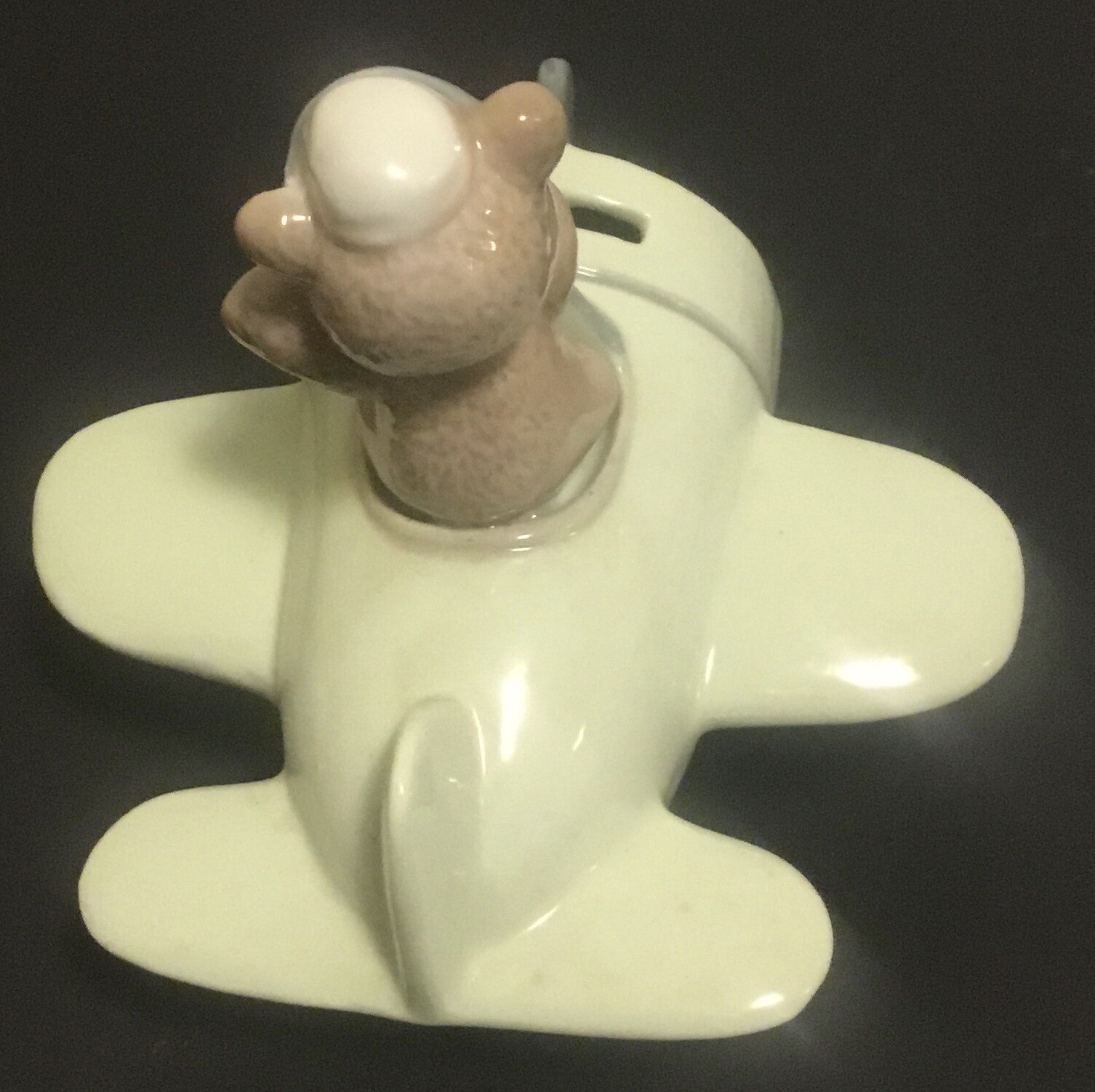 Airplane Money Box Bear Pilot Bank Ceramic Light Green And Grey Child’s ...