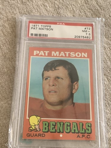 1971 Topps #72 Pat Matson PSA 7.5 NM+ Cincinnati Bengals Cards | eBay
