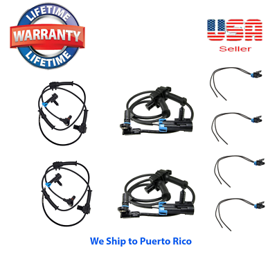 4 ABS Wheel Speed Sensor Front Rear Left Right & Connector Fit: HUMMER ...