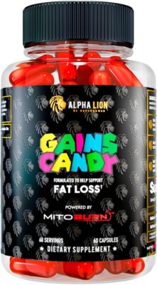 Alpha Lion Gains Candy Fat Loss Mitoburn Weight Loss Capsules 60 ...