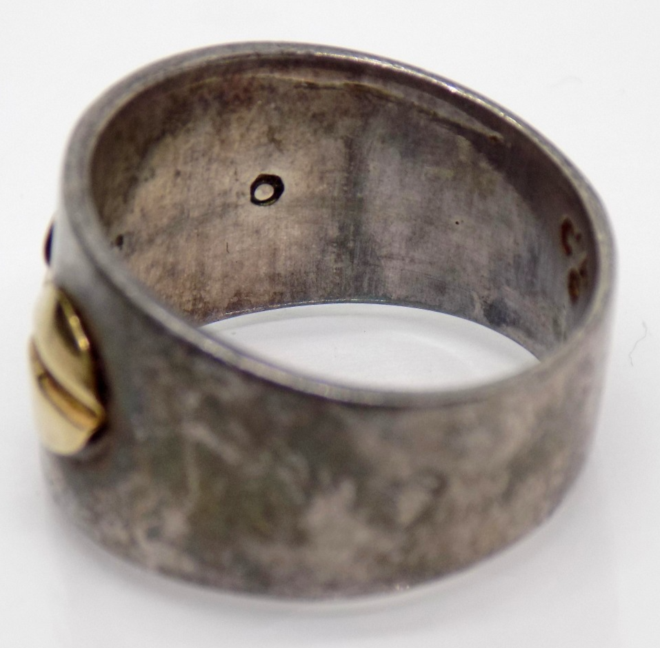 C^A Charles Addison Canada Sterling Silver 18k solid gold Ring sz 7.75 ...