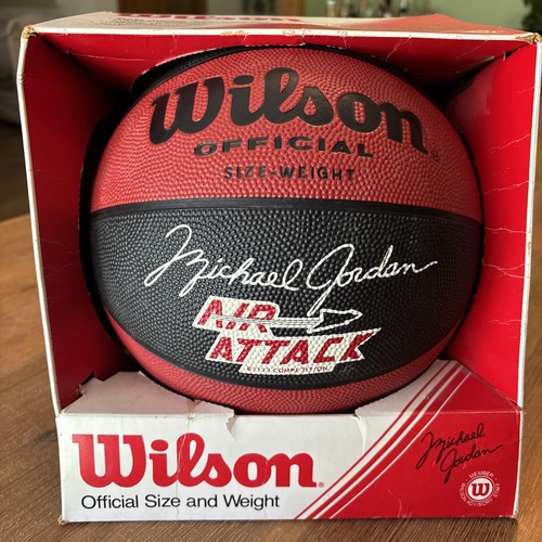 VTG 1990s Michael Jordan Red Black Wilson Air Attack Autograph ...