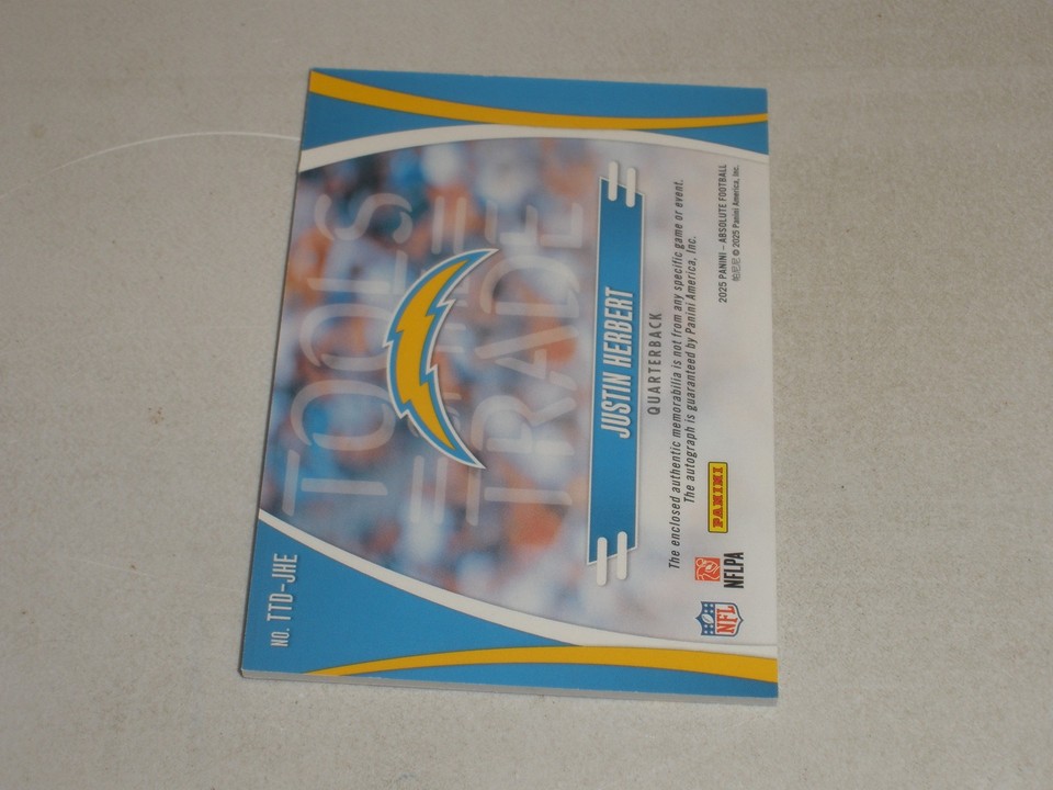 2025 Panini Absolute TOTT Autograph Auto Dual Patch #JHE Justin Herbert ...