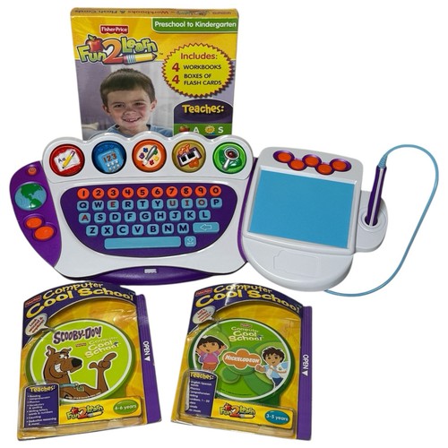 Rare 2008 Fisher Price Fun 2 Learn Computer Cool School Lot 2 New CDs ...