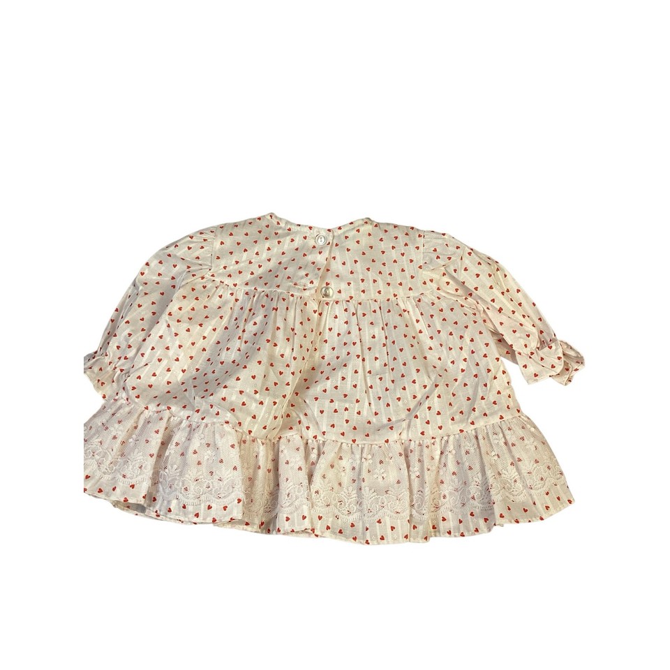 Vintage Childs Girls Infant White Red Hearts Dress Bendina NWT 3-6 ...