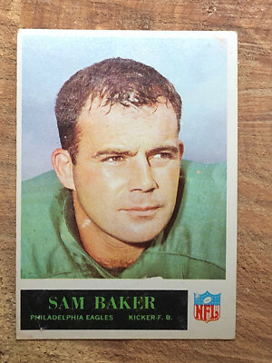 1965 Philadelphia Football Sam Baker #128 VG-EX (crease) Philadelphia Eagles | eBay