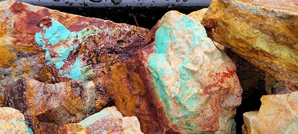 Natural Hard Untreated Tonopah NV Turquoise Royston Ribbon Rough - Half ...