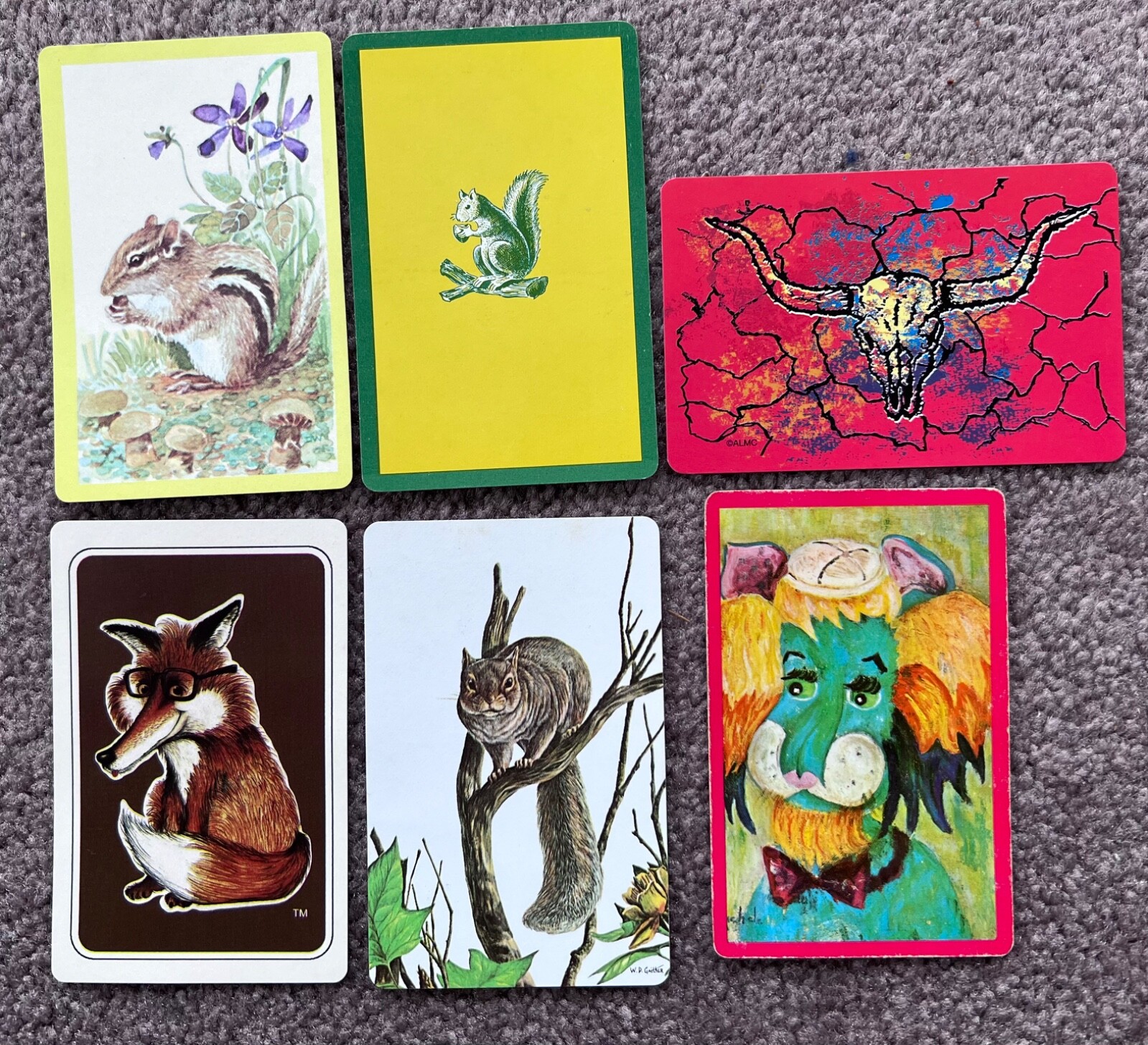 Swap playing cards animals squirrel fox possum lion | eBay