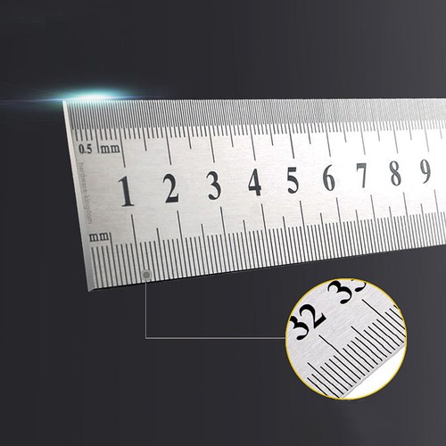 Double Side Metal Ruler Stainless Steel 6" 150mm 8" 200mm 12" 300mm 20 ...