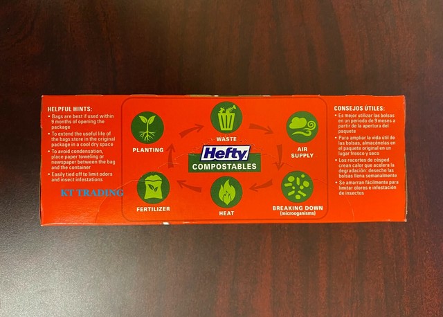 Hefty Compostable Kitchen Food Scrap Bags Set/3 20 Bags (60) 2.6 Gal (7 ...