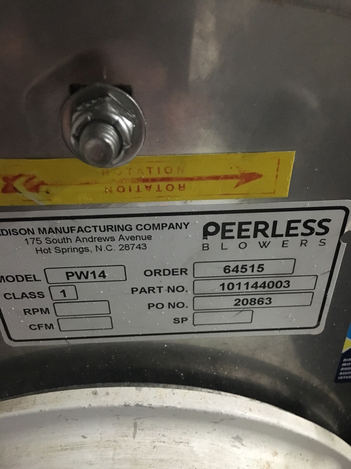 Peerless PW-14 / 5 HP Pressure Blower 208-230/460V 3Ph (ST2) | eBay