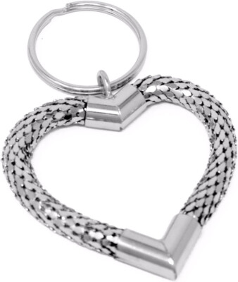 Vintage Silver Large Heart Metal Mesh Jewelry Keychain | eBay