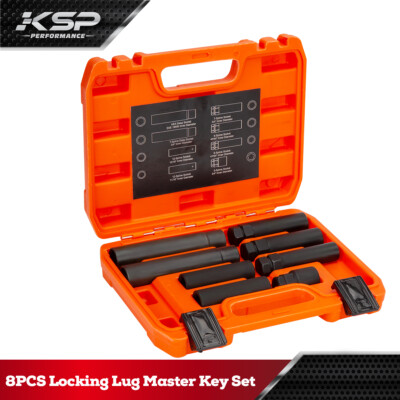 8pcs Universal Locking Key Lug Nut Master Socket Set Wheel Lock Removal ...