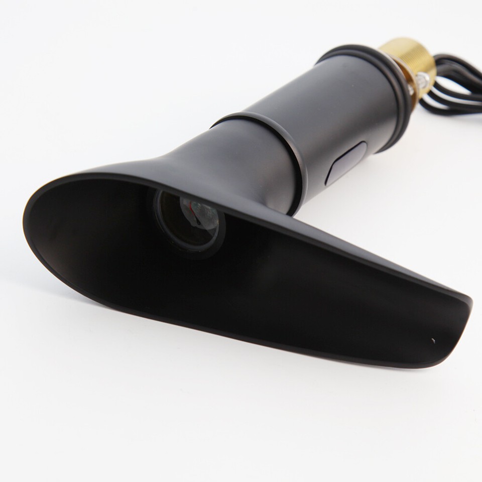 Touchless Black Bathroom LED Basin Sensor Mixer Faucet Waterfall Brass ...