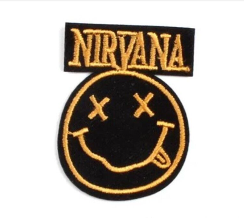 NIRVANA Embroidered Patch Iron on Sew Badge Kurt Cobain grunge Dave ...