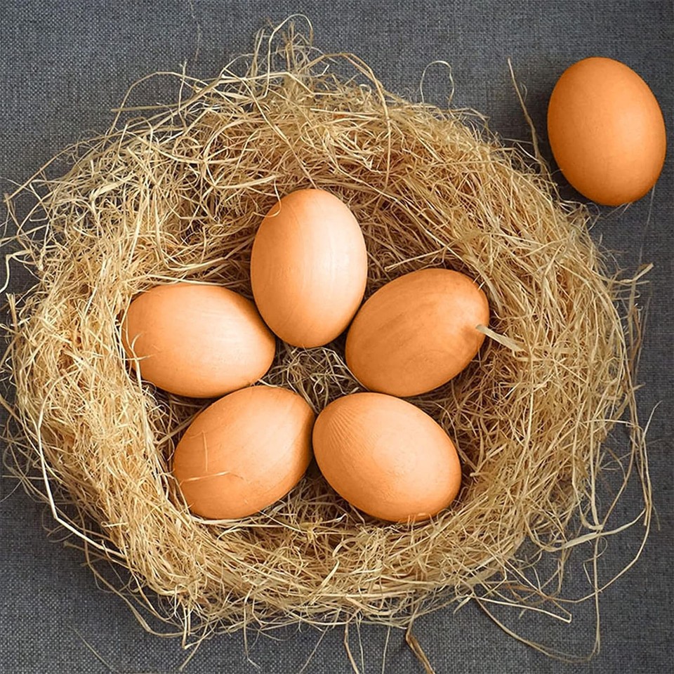 6PCS Fake Wooden Chicken Eggs Help Hen Lay Eggs Agricultural Tool for ...
