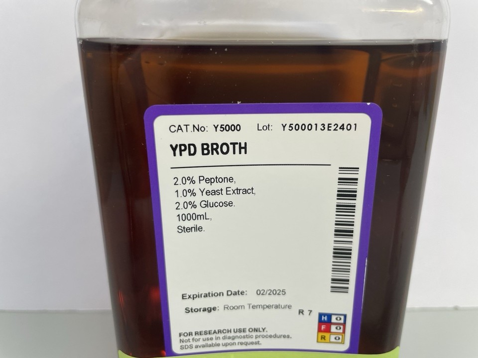 YPD Broth Sterile 1000mL 2% Peptone 2% Glucose 1% Yeast Extract Y5000 | eBay