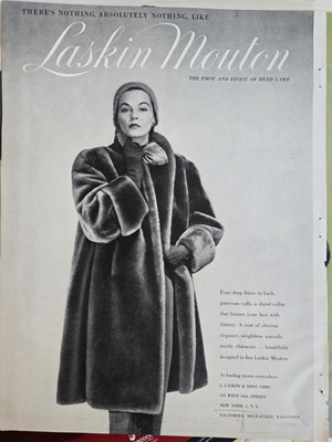 1950 Women's Laskin Mouton Dyed Lamb Fur Coat vintage fashion ad | eBay UK
