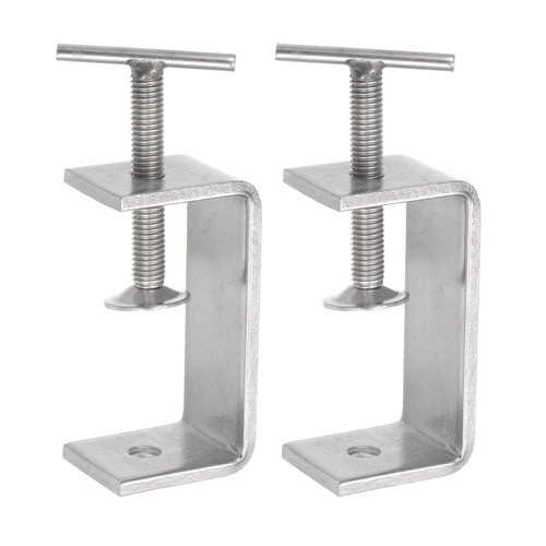 Stainless Steel C-Clamp 2.76 Inch Wide Jaw Opening 30-70mm Range T-Bar ...