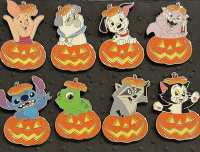 2025 Disney Parks Halloween Pumpkin Pals Complete 8 Mystery Pin Box Set ...