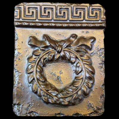 Roman wreath and Greek key symbol design sculpture plaque replica ...
