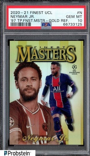 2020-21 Topps Finest UCL '97 Finest Masters Gold Neymar Jr. /50 PSA 10 ...