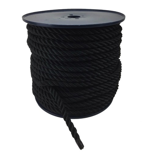 10mm Black Nylon Rope x 100 Metre Reel, Anchor Line Boat Dock Mooring ...
