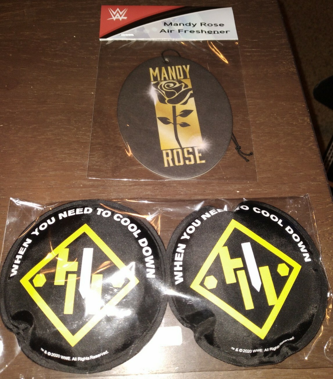 WWE Loot/Slam Crate Mandy Rose Air Freshner & Otis Heavy Machinery Cool ...