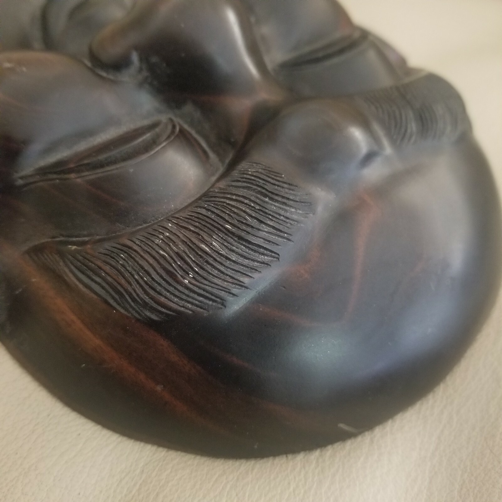 Chinese Relief Wood Carving Happy Laughing Buddha Budai 3d Face Wall ...