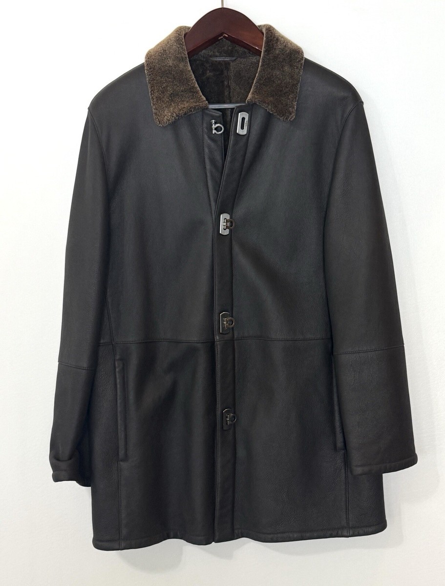 Salvatore Ferragamo Shearling Gancini Closure Car Coat Size Salvatore Ferragamo Shearling Gancini Closure Car Coat Size