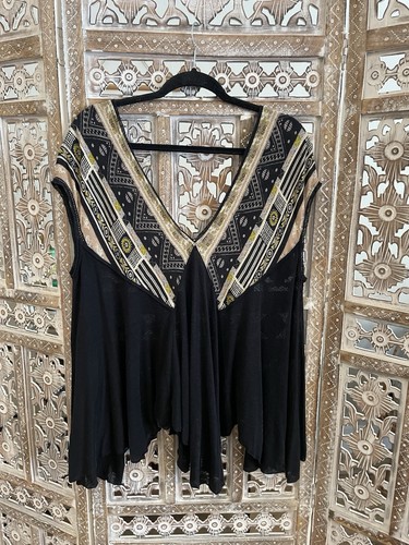 Free People Womens We Are Golden Tunic Top Boho V-neck SIZE MISSING ...