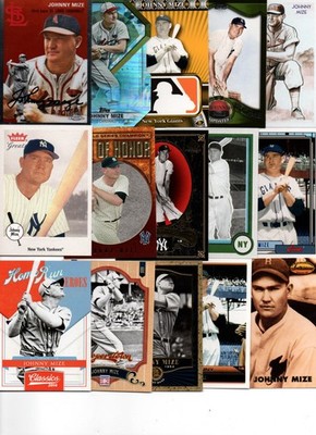 Johnny Mize SUPER 17 count BASEBALL Card Lot w/ Inserts ST. LOUIS ...