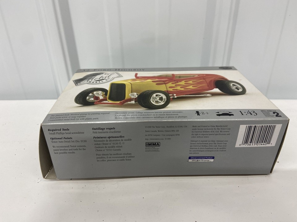NOS Testors '32 Ford Highboy Metal Body 1/43 Model Kit Red/Orange ...
