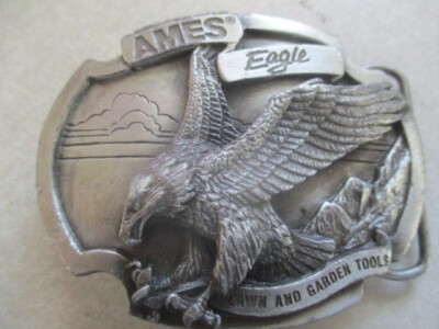 1987 Ames Eagle lawn and garden tools collectable belt buckle preowned ...