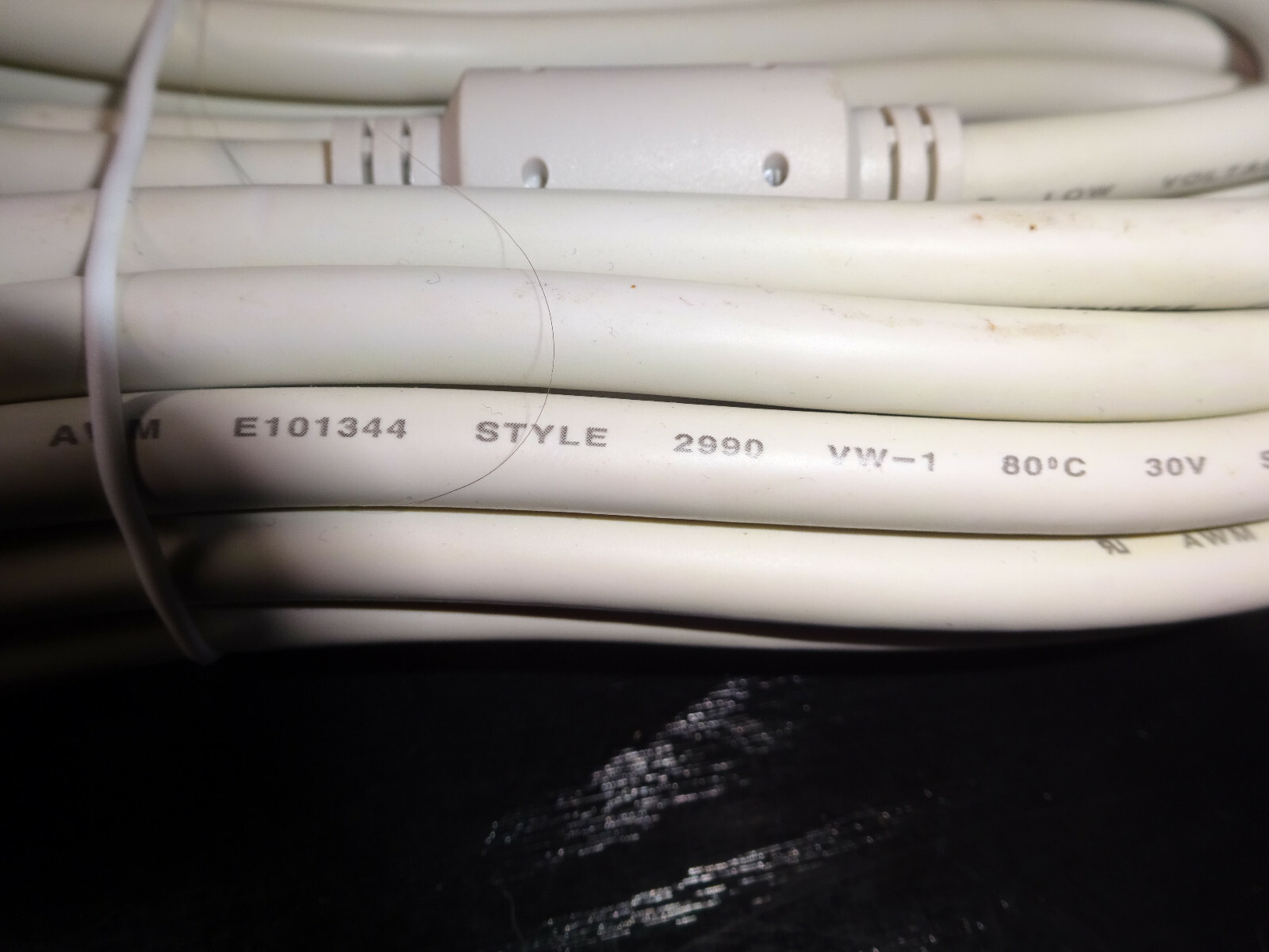 Lot of 4 Long Computer Cable AWM E101344 Style 2990 VW-1 80C 30V Space ...