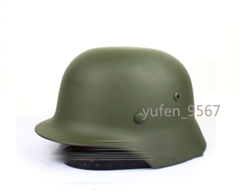 Military WW2 German M35 Steel Motorcycle Helmet Army Field Helmets Tan ...