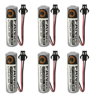 6PCS ER14505H AA ER14505 LS14500 2700mAh 3.6V Backup Battery with Plug ...
