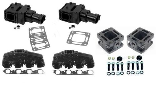 Mercruiser 7.4 L 454 502 8.2 Exhaust Manifold riser package set elbow 3 ...