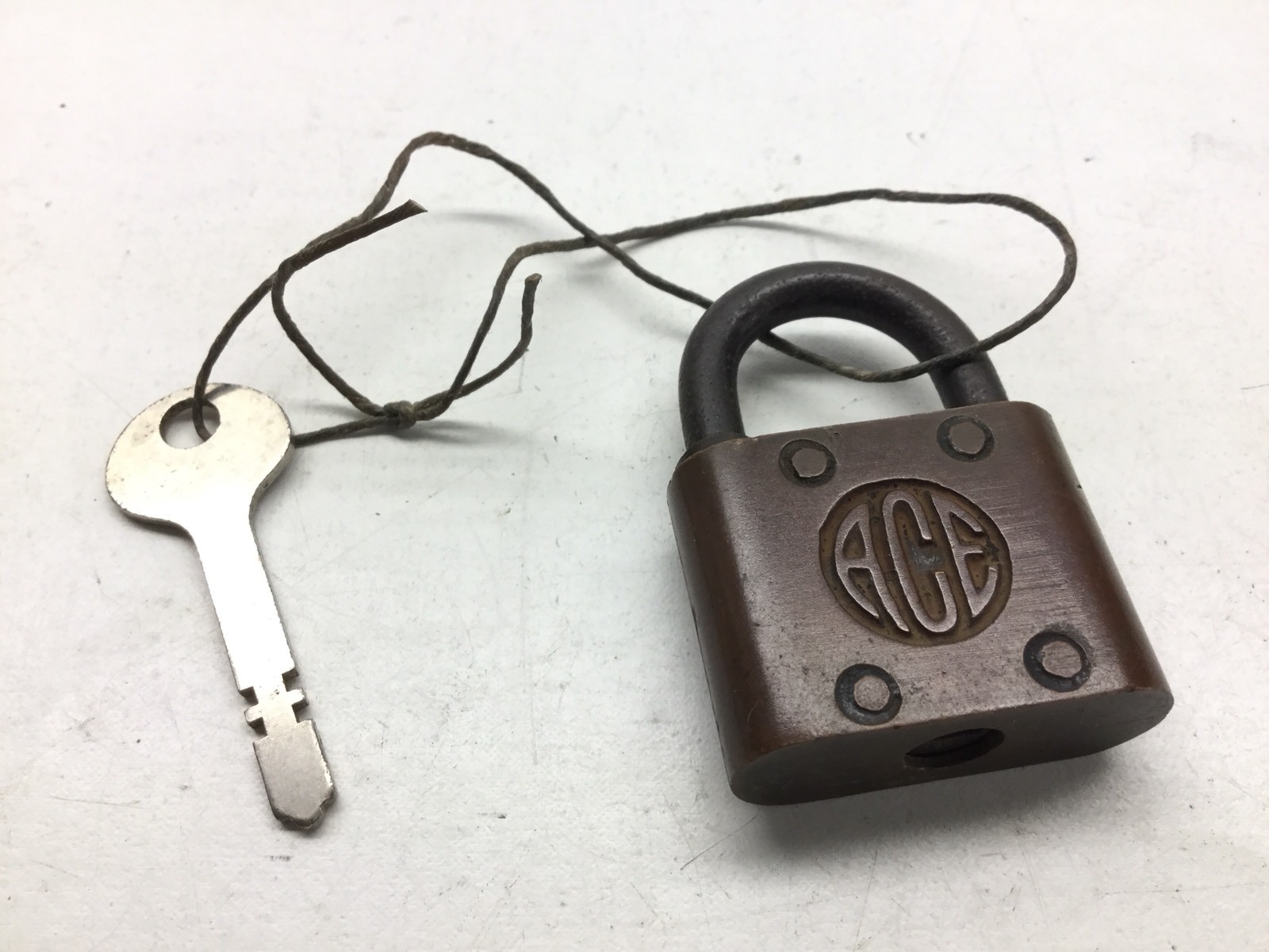 Vintage Embossed Ace Padlock With Key | eBay