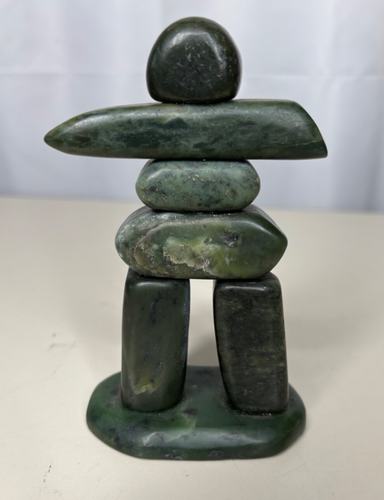 Inukshuk Carvings Canadian Nephrite Jade Green Stacked Stone Person ...