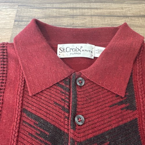 St Croix Knits XL Men’s Banded Bottom Sweater Wool Blend Geometric ...