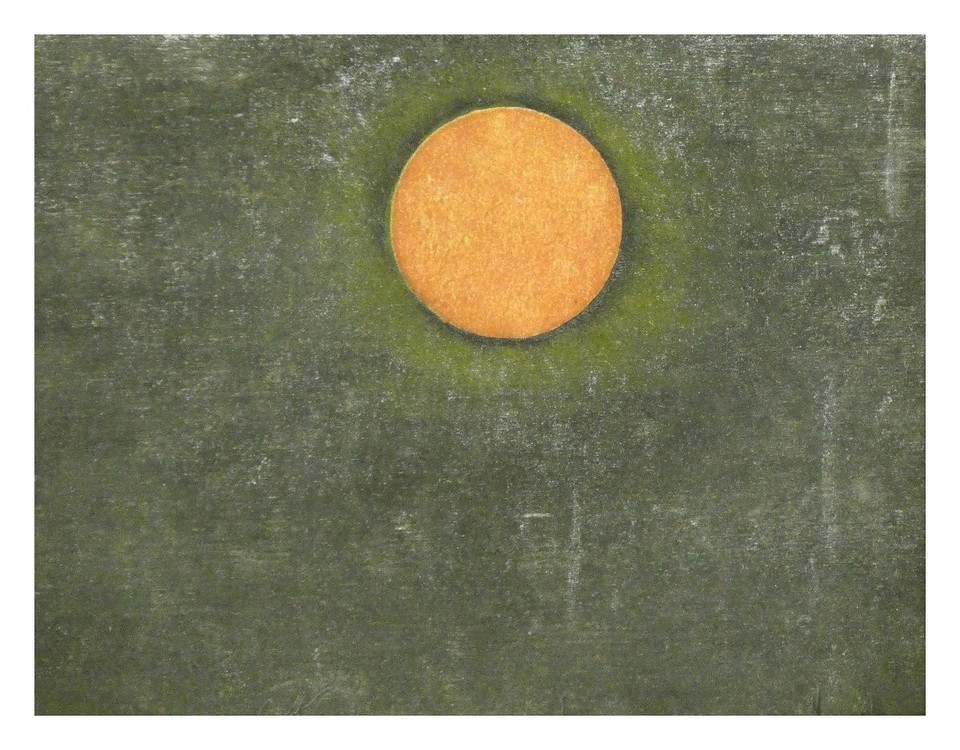 Joichi Hoshi "Moon (B)" 1975 Woodblock Print, Framed and Signed Edition ...