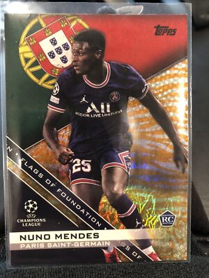 Nuno Mendes 2021-22 Topps UCL Flags of Foundation /75 RC | eBay