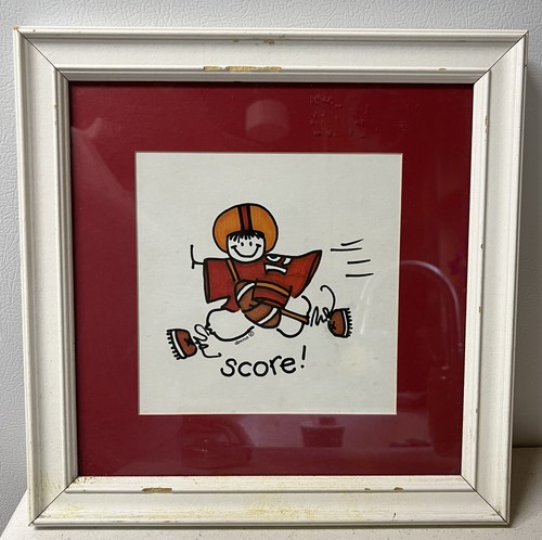 STICK FIGURE KIDS PRINT by DONNA KLOTKLE Football SCORE! 12x12” VFL19C ...