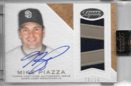 2016 Mike Piazza Autograph Jersey Patch /10 Topps Dynasty Baseball Card ...