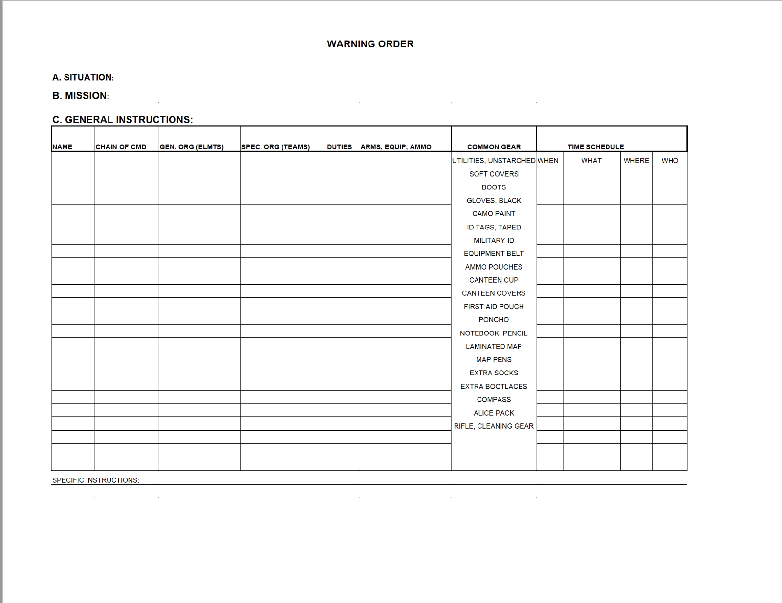 50 Page USMC Marine Corps PLATOON COMMANDERS TACTICAL NOTEBOOK Text on ...