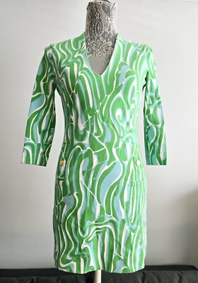 Lilly Pulitzer Charlena Resort Ponte Shift Dress Blue Green Finders ...