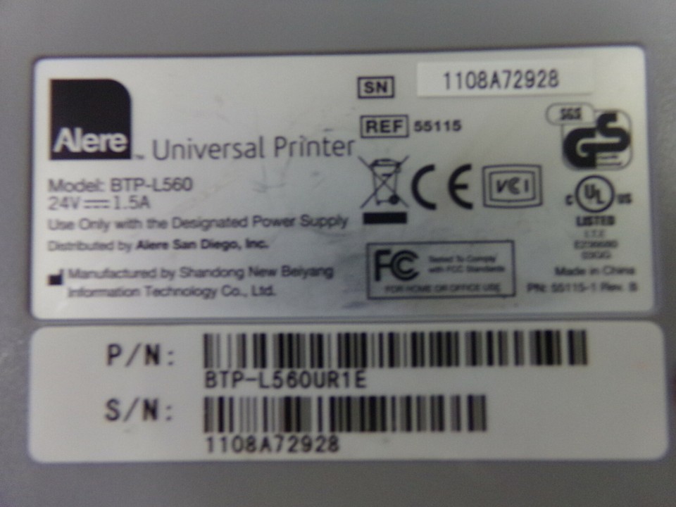 Alere Universal printer BTP-L560 24V 1.5A BTP-L56OUR1E Works *FREE ...
