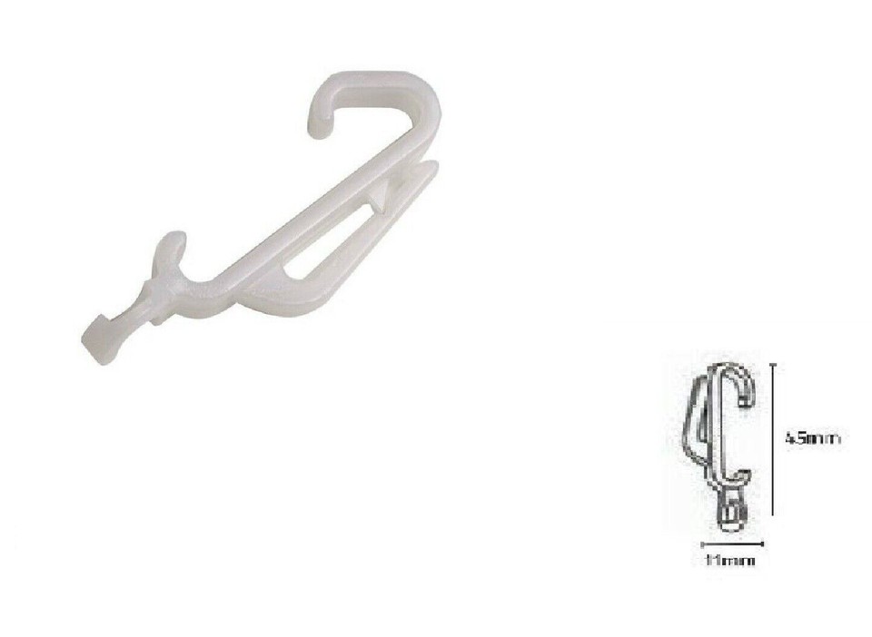 NewEdgeBlinds White Plastic Streamline Curtain Track Hanging Glide Hook ...